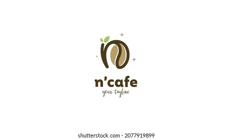 Initial Letter N Coffee Logo Design Stock Vector (Royalty Free ...