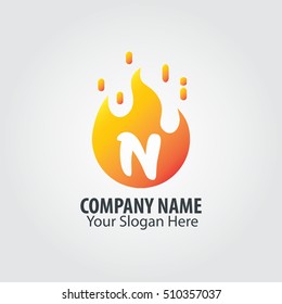 Initial Letter N Fire Logo Stock Vector (Royalty Free) 510357037 ...
