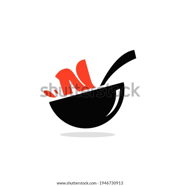 Initial Letter N Food Logo Design Stock Vector (Royalty Free ...