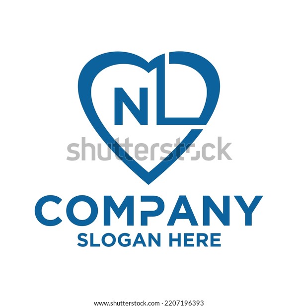 Initial Letter N L Love Shape Stock Vector (Royalty Free) 2207196393 ...