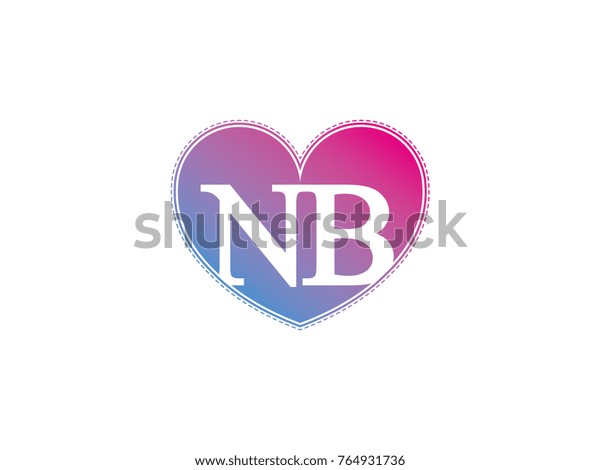 Initial Letter Nb Heart Symbol Logo Stock Vector (Royalty Free ...