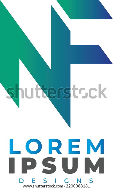 Initial Letter Nf Straight Linked Line Stock Vector (Royalty Free ...