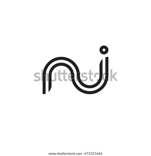 Initial Letter Ni Linked Outline Rounded Stock Vector (Royalty Free ...