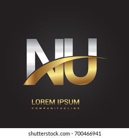 Initial Letter Nu Logotype Company Name Stock Vector (Royalty Free ...