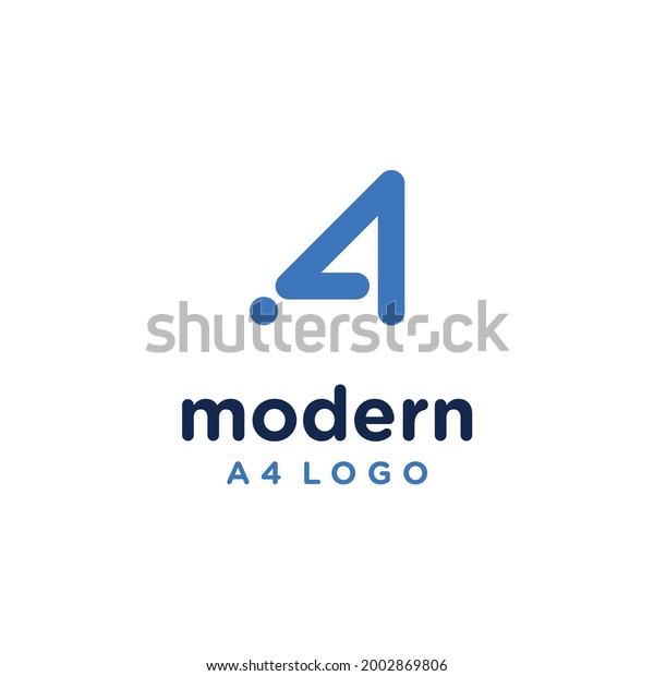 letra inicial número A4 4A diseño: vector de stock (libre de regalías ...
