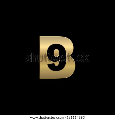 Initial Letter Number Logo B 9 Stock Vector (Royalty Free) 621114893 ...