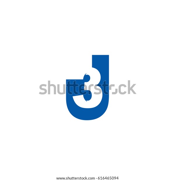 Initial Letter Number Logo J 3 Stock Vector (Royalty Free) 616465094 ...