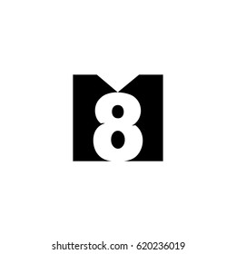 Initial Letter Number Logo M 8 Stock Vector (Royalty Free) 620236019