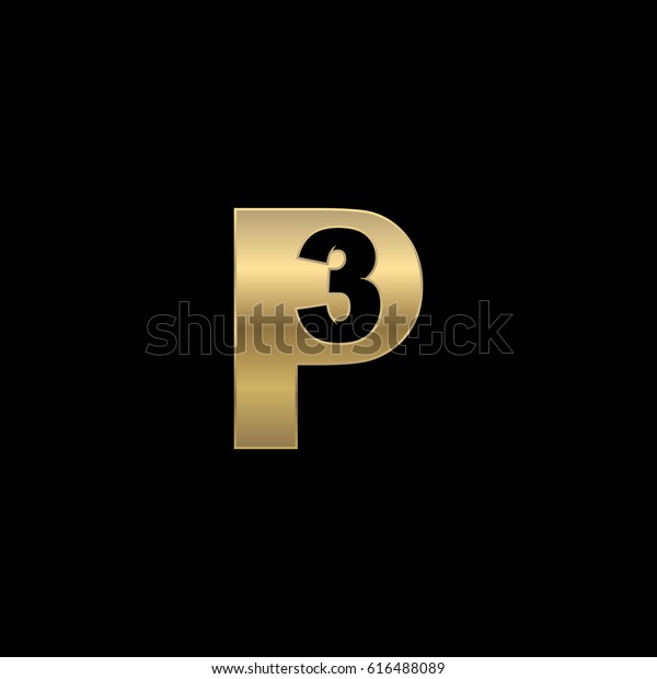 Initial Letter Number Logo P 3 Stock Vector (Royalty Free) 616488089 ...