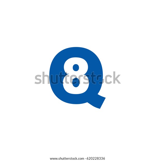 Initial Letter Number Logo Q 8 Stock Vector (Royalty Free) 620228336