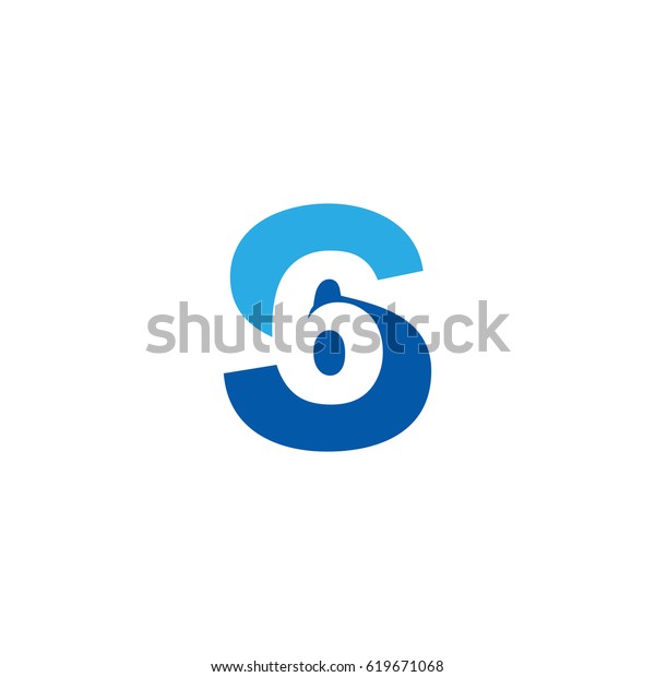 Initial Letter Number Logo S 6 Stock Vector (Royalty Free) 619671068