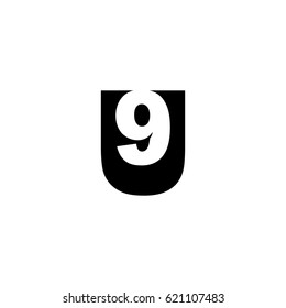 Initial Letter Number Logo U 9 Stock Vector (Royalty Free) 621107483 ...