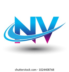 Initial Letter Nv Logotype Company Name Stock Vector (Royalty Free ...