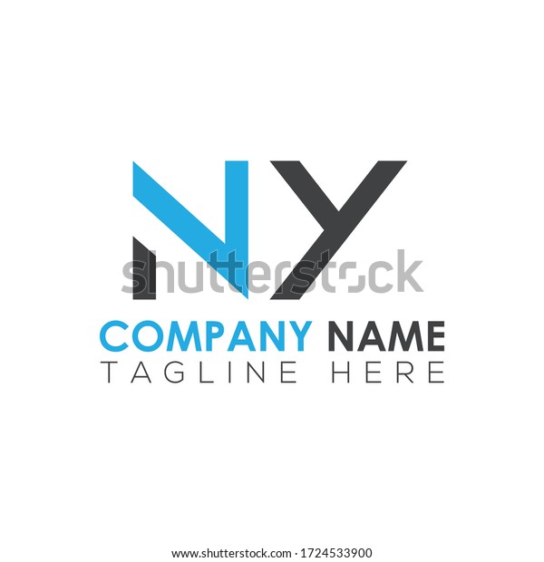 Initial Letter Ny Logo Design Vector Stock Vector (Royalty Free ...