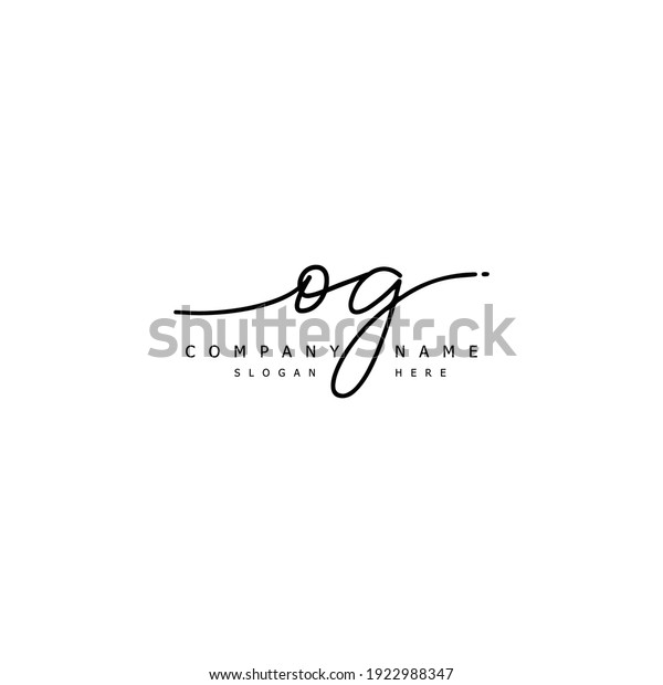 Initial Letter Og Calligraphy Handwritten Logo Stock Vector (Royalty ...