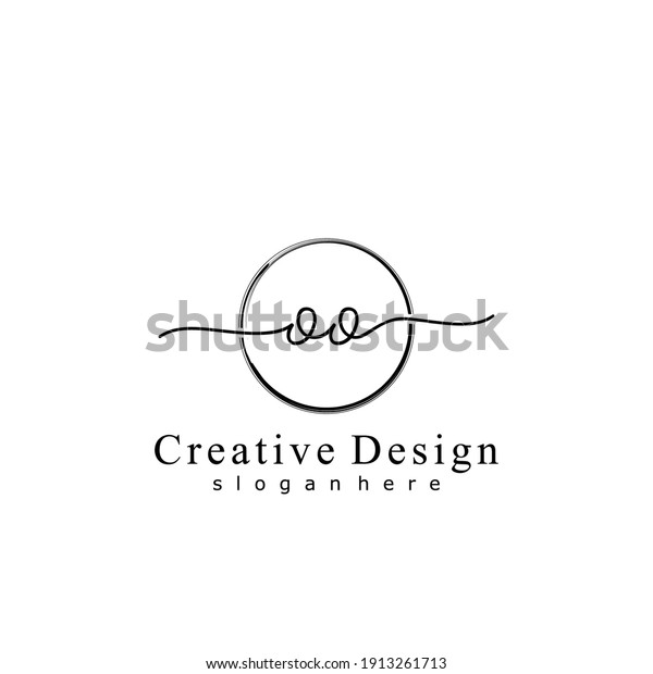Initial Letter Oo Calligraphy Handwritten Logo Stock Vector (Royalty ...