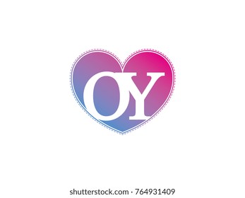 Initial Letter Oy Heart Symbol Logo Stock Vector (Royalty Free ...