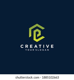 Initial Letter P C Logo Design Stock Vector (Royalty Free) 1885102663 ...
