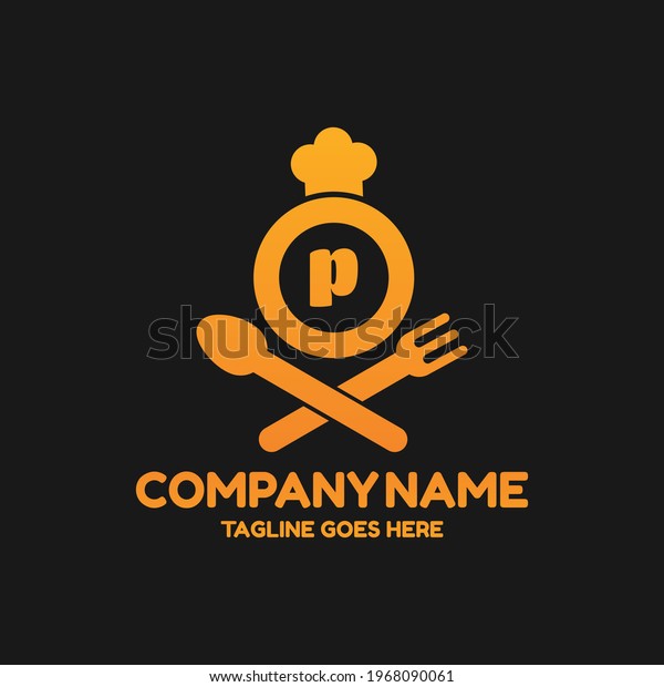 Initial Letter P Food Logo Design Stock Vector (Royalty Free ...