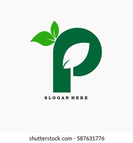 Initial Letter P Leaf Decoration Abstract Stock Vector (Royalty Free ...