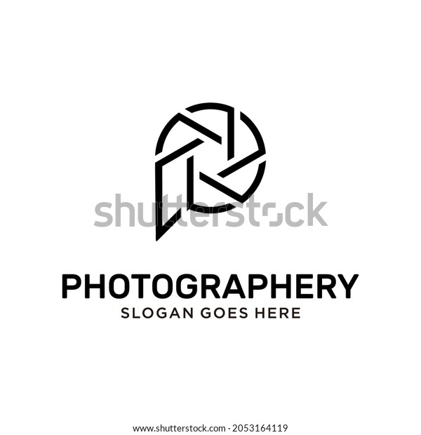 Initial Letter P Lens Photography Logo Stock Vector (Royalty Free ...