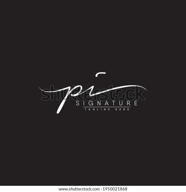 Initial Letter Pi Logo Handwritten Signature Stock Vector (Royalty Free ...