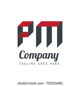 Initial Letter Pm Logo Ribbon Style Stock Vector (Royalty Free ...