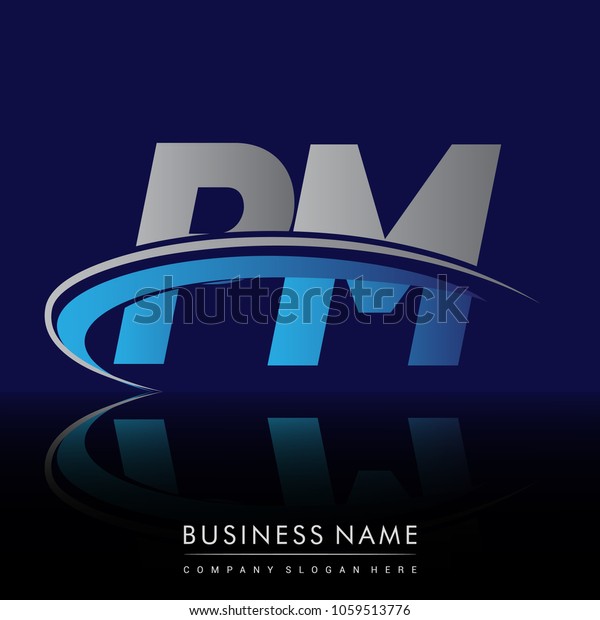 Initial Letter Pm Logotype Company Name Stock Vector (Royalty Free ...