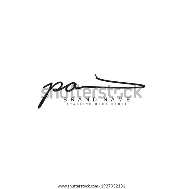 Initial Letter Po Logo Handwritten Signature Stock Vector (Royalty Free ...