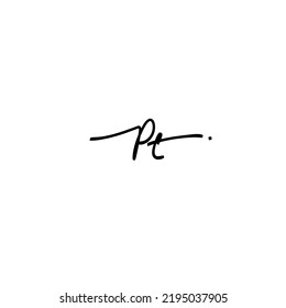 Initial Letter Pt Logo Handwritten Signature Stock Vector (Royalty Free ...