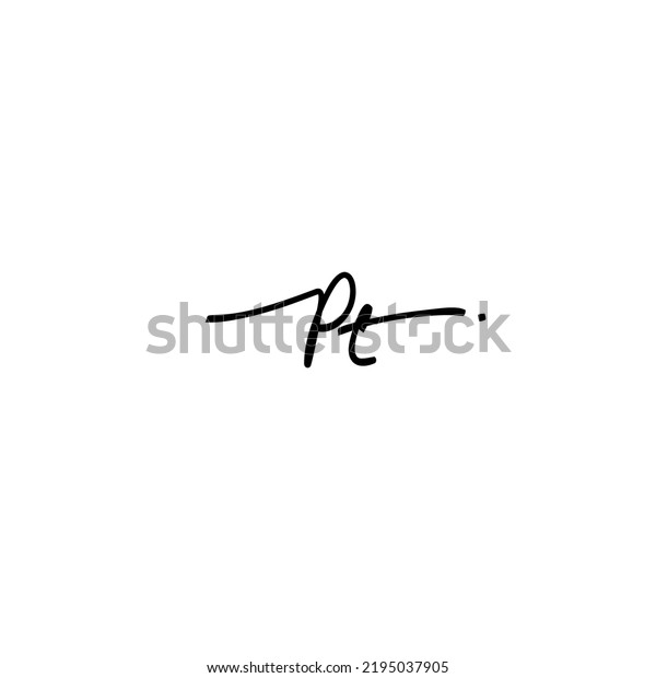 Initial Letter Pt Logo Handwritten Signature Stock Vector (Royalty Free ...