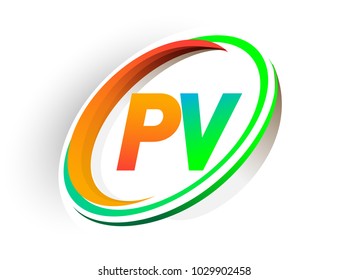 Initial Letter Pv Logotype Company Name Stock Vector (Royalty Free ...