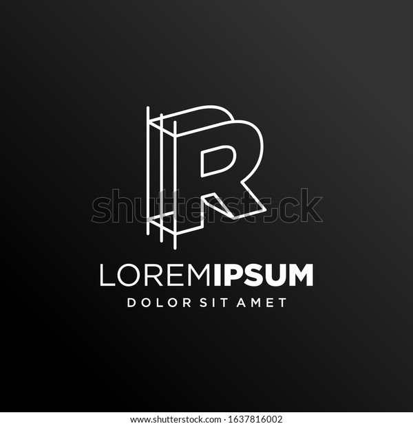 Initial Letter R Architecture Graphic Logo Stock Vector (Royalty Free ...