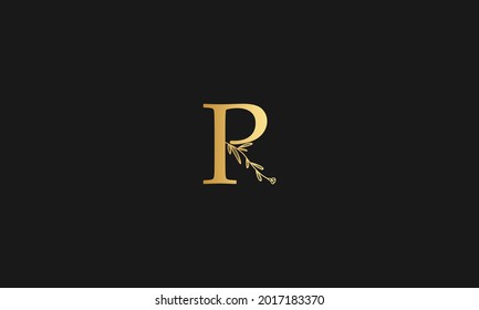 Initial Letter R Botanical Nature Flower Stock Vector (Royalty Free ...