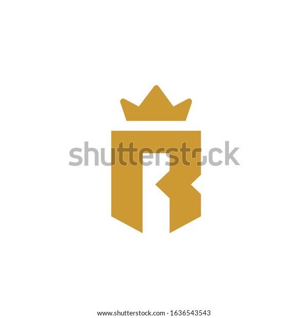 Initial Letter R Crown Logo Design Stock Vector (Royalty Free ...