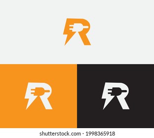 Initial Letter R Electric Logo Stock Vector (Royalty Free) 1998365918 ...