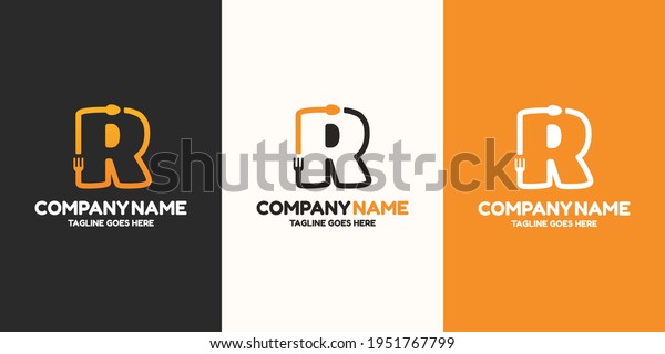 Initial Letter R Food Logo Design Stock Vector (Royalty Free ...