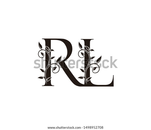 Initial Letter R L Rl Vintage Stock Vector (Royalty Free) 1498952708 ...