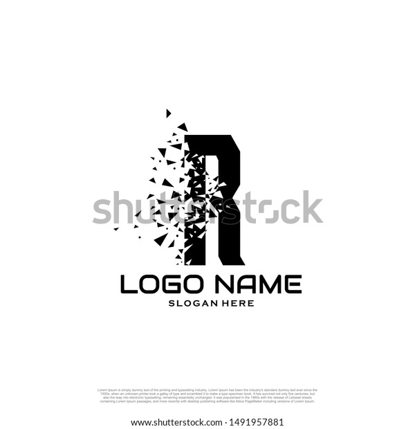 Initial Letter R Logo Broken Shapes Stock Vector (Royalty Free ...
