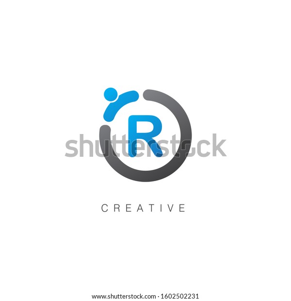 Initial Letter R Logo Circle Element Stock Vector (Royalty Free) 1602502231
