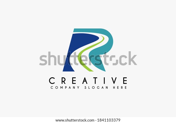 Initial Letter R Road Logo Design Stock Vector (Royalty Free ...