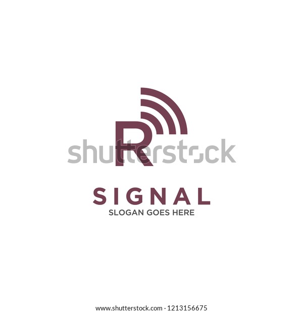 Initial Letter R Signal Logo Design Stock Vector (Royalty Free) 1213156675