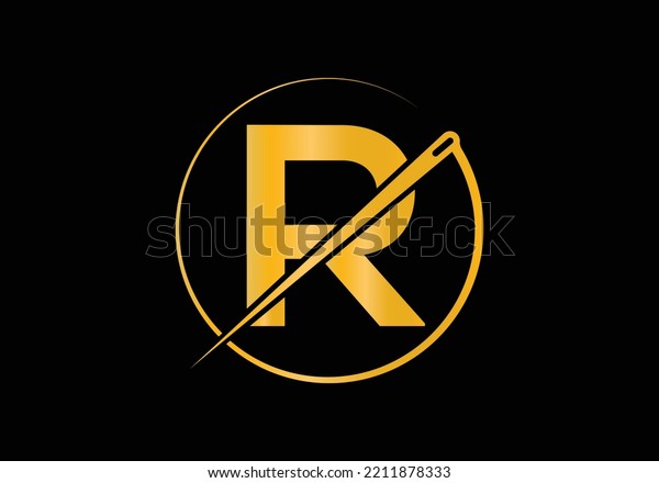Initial Letter R Tailor Logo Needle Stock Vector (Royalty Free ...