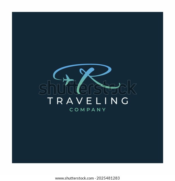 Initial Letter R Travel Logo Design Stock Vector (Royalty Free ...
