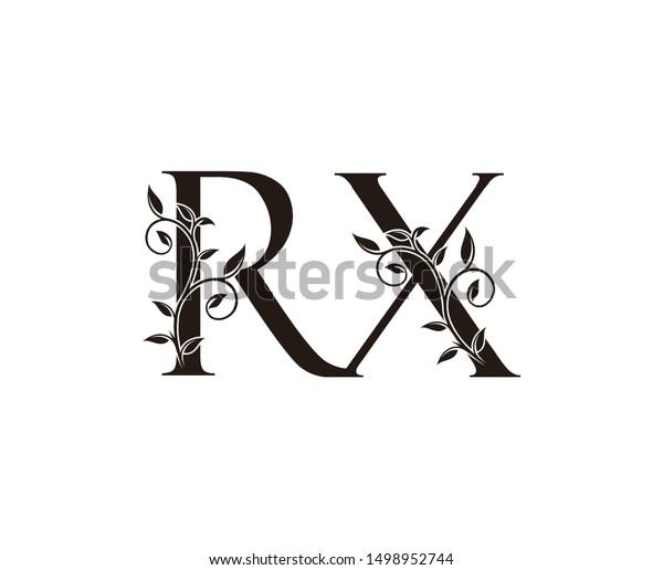Initial Letter R X Rx Vintage Stock Vector (Royalty Free) 1498952744 ...