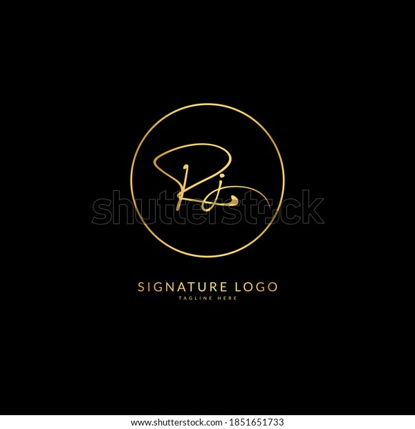 Initial Letter Rj Monogram Signature Logo Stock Vector (Royalty Free ...