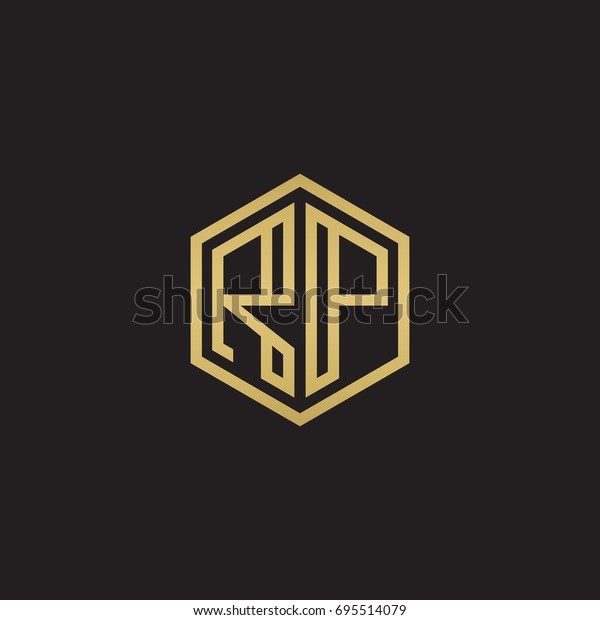 Initial Letter Rp Minimalist Line Art Stock Vector (Royalty Free) 695514079