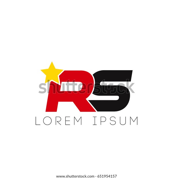 Initial Letter Rs Yellow Star Logo Stock Vector (Royalty Free ...