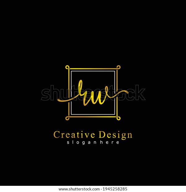 Initial Letter Rw Calligraphy Handwritten Logo Stock Vector (Royalty ...