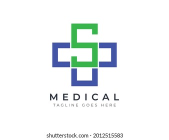 Initial Letter S Medical Logo Template Stock Vector (Royalty Free ...